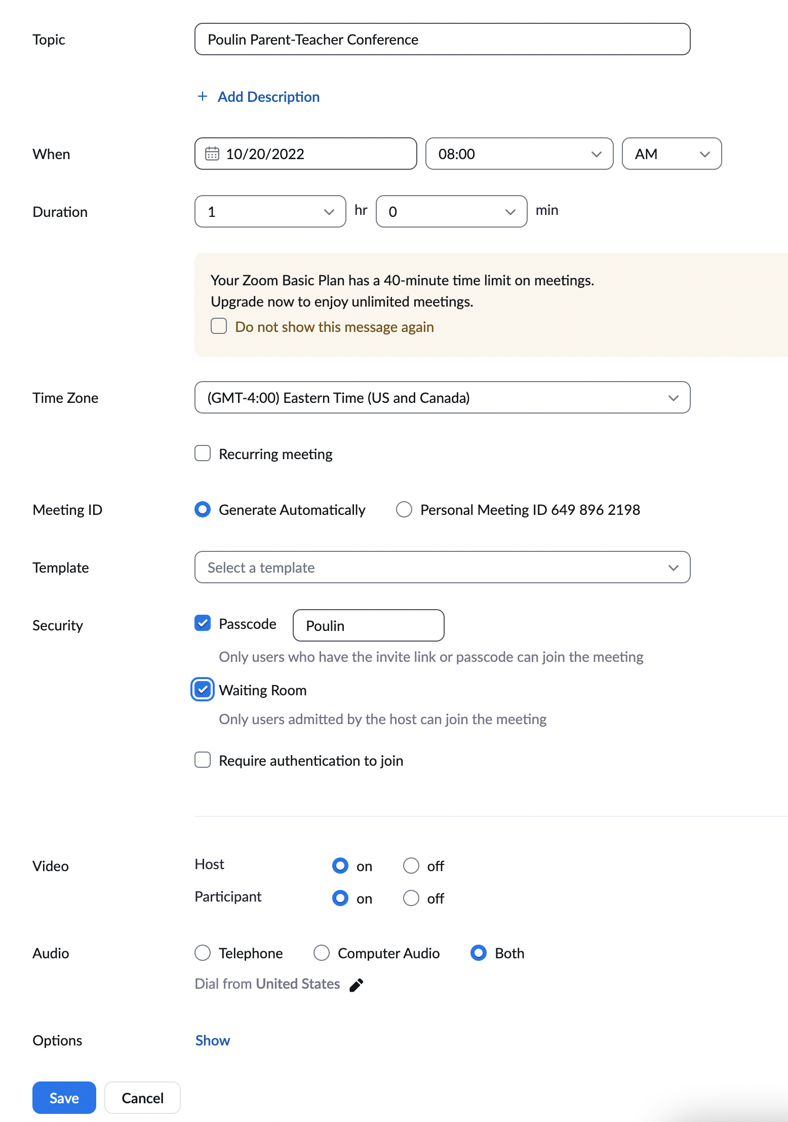 Creating a Zoom Meeting for Conferences – CDS Help Center